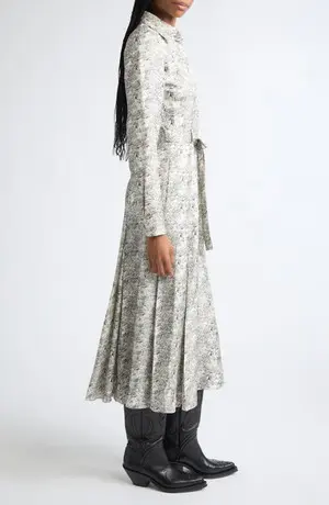 Gabriela Hearst Galway Long Sleeve Silk Shirtdress