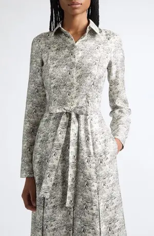Gabriela Hearst Galway Long Sleeve Silk Shirtdress