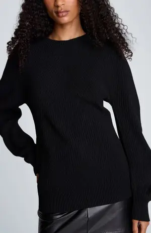 KENNETH COLE Seamless Mock Neck Sweater - Black