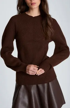 KENNETH COLE Seamless Mock Neck Sweater - Medium Bark