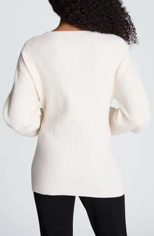 KENNETH COLE Seamless Mock Neck Sweater - Oyster