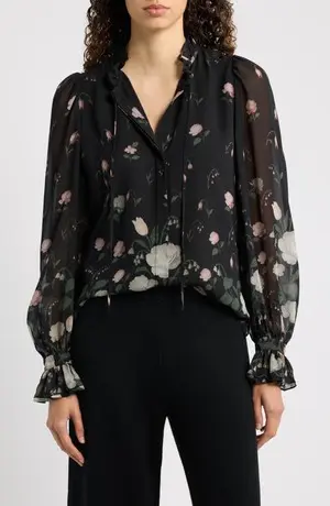 KOBI HALPERIN Jack Ruffled Floral Top