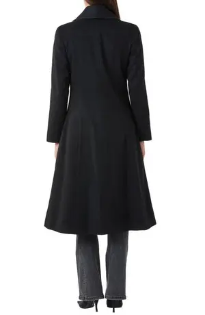 Sofia Cashmere Shawl Collar Pick Stitched Cashmere Princess Coat