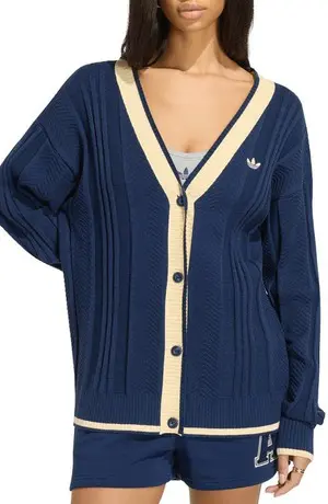 ADIDAS ORIGINALS V-neck Cardigan - Night Indigo