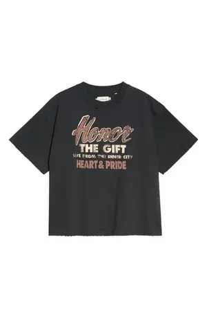 HONOR THE GIFT Heart & Pride Cotton Graphic T-shirt - Black
