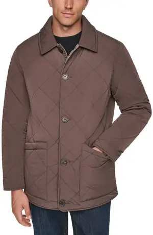 Cole Haan Oversized Diamond Quilt Reversible Jacket
