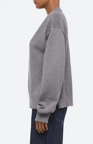 Helmut Lang Cotton V-neck Sweater - Grey Melange