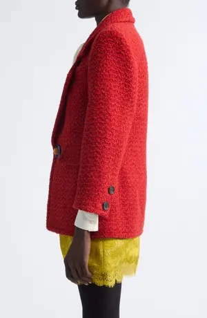 Saint Laurent One-button Wool & Silk Blend Tweed Jacket