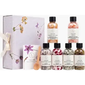 LIZUSH Full Relaxation Bath Salts Glass Bottles Set - None