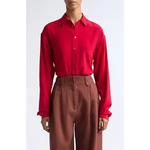 Ulla Johnson Effie Silk Ruffled Button-up Shirt