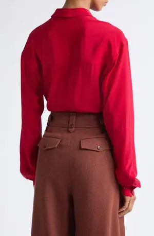 Ulla Johnson Effie Silk Ruffled Button-up Shirt