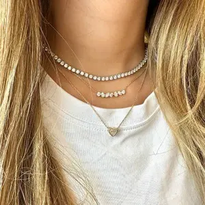 EVERLEE Multi-shape Bar Lab Diamond Necklace In 14k Gold