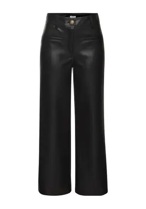LASCANA Faux Leather Wide Leg Pants