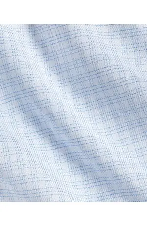 David Donahue Slim Fit Stretch Cotton Grid Dress Shirt