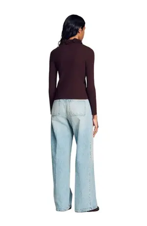 Sandro Cardigan With Floral Collar