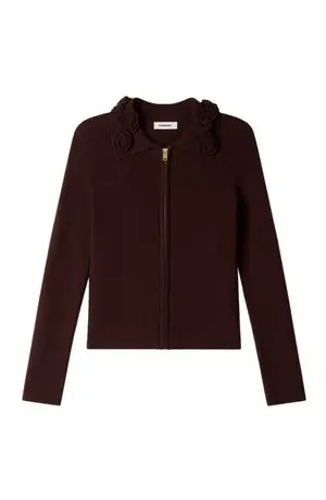 Sandro Cardigan With Floral Collar