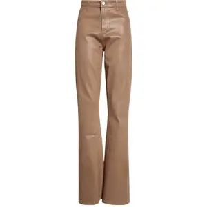 L'Agence Clayton Coated Raw Hem Wide Leg Jeans