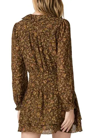 Paige Nantes Metallic Silk Chiffon Minidress