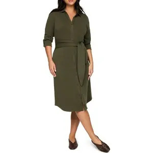 Spanx Long Sleeve Knit Shirtdress - Monstera
