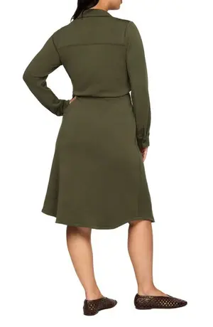 Spanx Long Sleeve Knit Shirtdress - Monstera