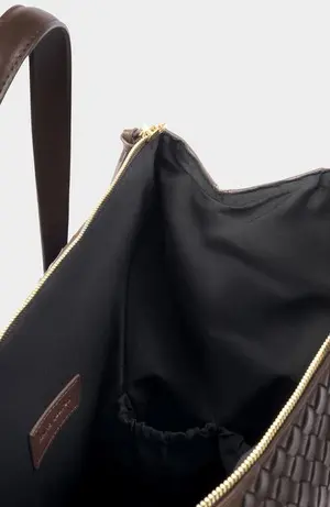KATIE LOXTON Milan Hand Woven Cabin Bag - Chocolate