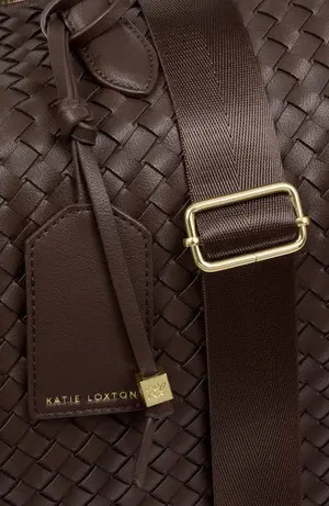 KATIE LOXTON Milan Hand Woven Cabin Bag - Chocolate