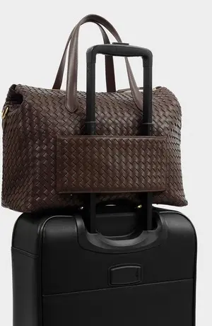 KATIE LOXTON Milan Hand Woven Cabin Bag - Chocolate