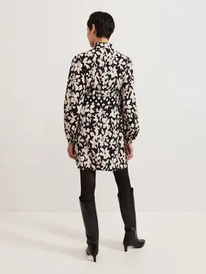 PHASE EIGHT Dolly Mandarin Collar Mini Shirt Dress