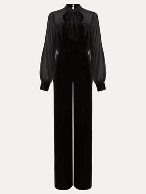 PHASE EIGHT Magie Velvet Tie Neck Jumpsuit