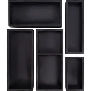 HAPPIMESS Eldora Handcrafted 5-piece Multi-use Individual Drawer Organizer Boxes - Black