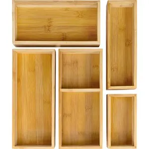 HAPPIMESS Eldora Handcrafted 5-piece Multi-use Individual Drawer Organizer Boxes Natural
