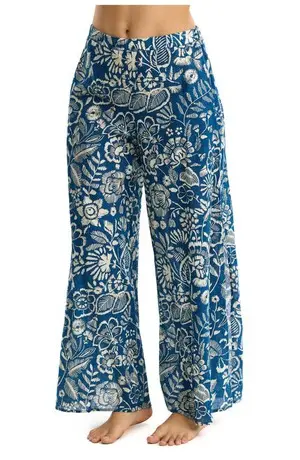 GOTTEX Garden Mist Linen Beach Pant Cover-up Denim