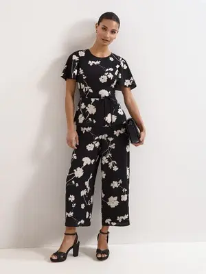 PHASE EIGHT Petite Jolie Cropped Wide-leg Jumpsuit