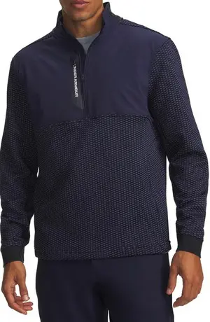 Under Armour Drive Pro Hybrid Half Zip Pullover - Midnight Navy/white