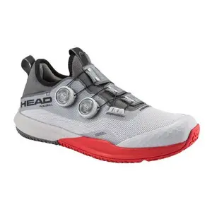 HEAD Motion Pro Boa Pickleball Shoes - Light Grey/red