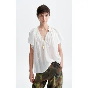 Vanessa Bruno Halisson Gathered Tie-neck Blouse - Ecru