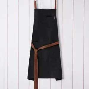 Solino Home Everyday Linen Apron Black/brown