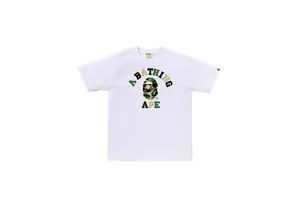 A BATHING APE Abc Camo College Blue Camo T-shirt - White