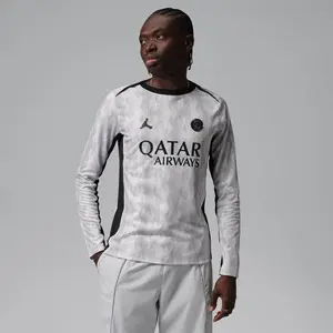 JORDAN BRAND Black Paris Saint-germain Long Sleeve Pre-match Dri-fit Top - Gray