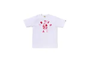 A BATHING APE Abc Camo College Red Camo T-shirt - White