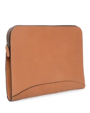 KORCHMAR Grant Zippered Leather Envelope Tan