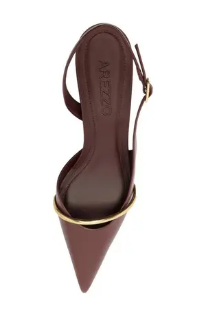 AREZZO Margaret Slingback Pointed Toe Pump - Fresh Ruby/ouro