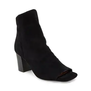 SILENT D Cilba Open Toe Bootie - Black Suede