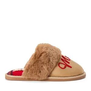 DEARFOAMS Embroidered Cozy Scuff Slipper - Desert
