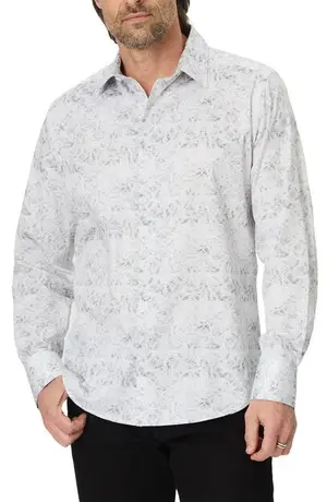 Robert Graham Culloden Print Stretch Cotton Shirt - White