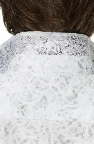 Robert Graham Culloden Print Stretch Cotton Shirt - White