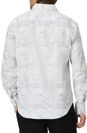 Robert Graham Culloden Print Stretch Cotton Shirt - White
