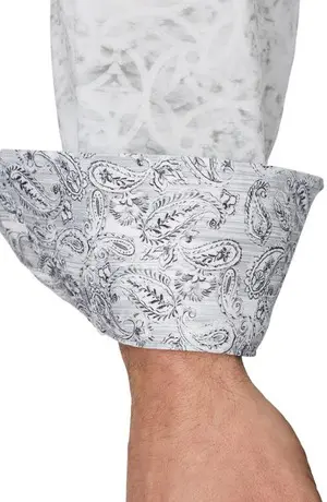 Robert Graham Culloden Print Stretch Cotton Shirt - White
