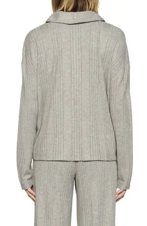 Eberjey Variegated Rib Long Sleeve Polo