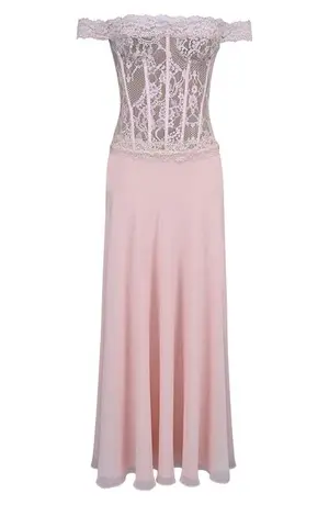 House Of Cb Nerina Lace & Georgette Gown
